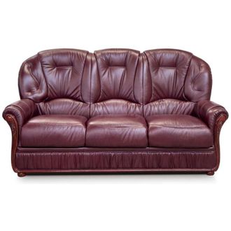 Vente-Unique Vente-unique - Canapé 3 places 100% cuir de buffle bordeaux daphne
