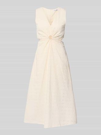 Mango Midikleid mit floralem Loch-Stitching