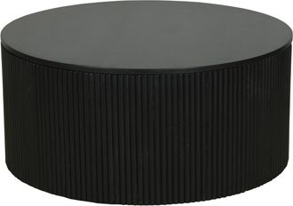 Byliving Couchtisch Owen/Tischplatte und Gestell in schwarz/Wohnzimmertisch/Kaffeetisch/Ma&szlig;e: D 80, H 36 cm