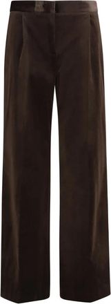 Lardini Samt-Stoff Hose - - Trousers - Damen - Braun - S