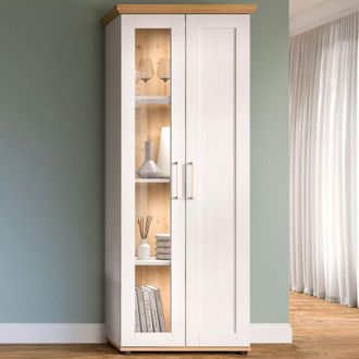 ebuy24 Verona citrine 1 porte, 1 porte vitr&eacute;e blanc, ch&ecirc;ne d&eacute;cor