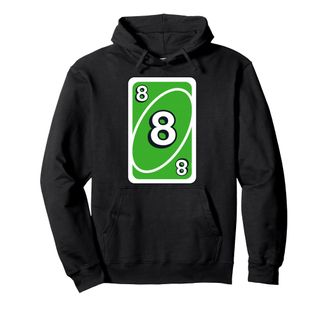 Uno Halloween Green 8 Karte Pullover Hoodie