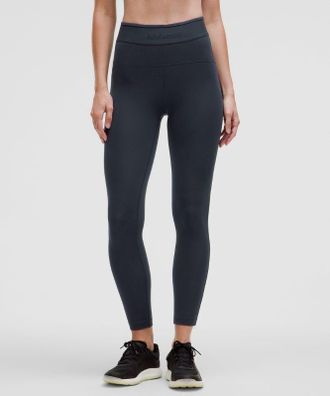 lululemon License to Train Leggings mit hohem Bund Logo f&uuml;r Frauen - 64 cm - Gr&ouml;&szlig;e 14 in True Navy