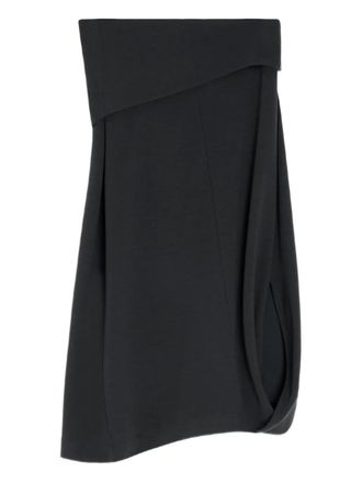 Christophe Lemaire Rock mit verdrehtem Saum - Schwarz