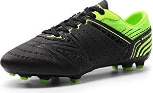 Dream Pairs Chaussures de Football pour Hommes Chaussures dentra&icirc;nement Professionnel Crampons Crampons Outdoor Sport Football Chaussures Noir/Vert N&Eacute;ON 41 (EUR) 