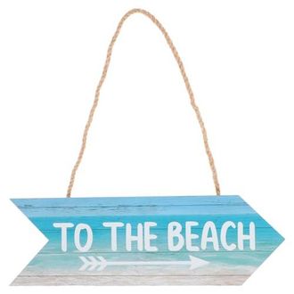 Hemobllo UKCOCO Plaque à Suspendre Beach Bois: Beach Plaque en Bois Decorative Panneau de Direction des Toilettes de Plage Pour La Plage, Salle De Bain, Toilet