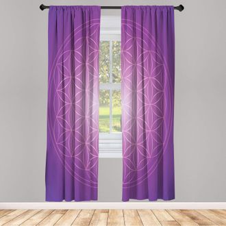 Abakuhaus Abstrakt Vorhänge, Blumen-Leben Vibrant, Fensterbehandlungen 2 Panel Set für Wohnzimmer Schlafzimmer Dekor, 150 cm x 225 cm, Fuchsia