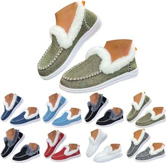 Generic Bottines pour femme avec talon élégant - Bottines dhiver plates pour femme - Antidérapantes - Bottes dhiver courtes - Légères - Chaussures dextérieur 