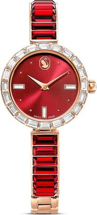 Swarovski Femme, Accessoires, Rouge, Taille: ONE Size Montre Bangle Matrix
