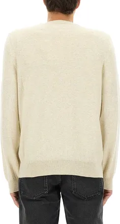 Isabel Marant Logo-Print Cotton-Wool Sweater - Ivory