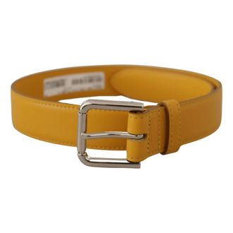 Dolce & Gabbana Femme, Accessoires, Jaune, Taille: 60 CM Ceinture en cuir jaune soleil