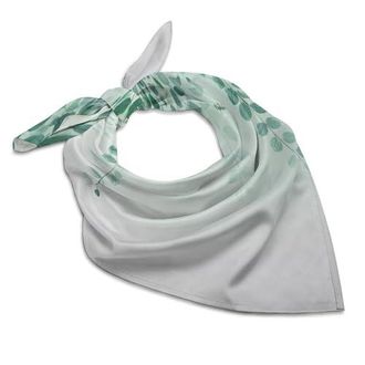 Generic Foulard carré en soie avec feuilles vertes aquarelle - Écharpe légère en forme de papillon pour cheveux - Respirant - Cadeau pour femme et homme, mult