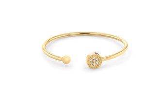 Tommy Hilfiger Jewelry Offenes Bangles Armband f&uuml;r Damen aus Edelstahl mit Kristallen - Erh&auml;ltlich aus Gold, Nelkengold oder Silber