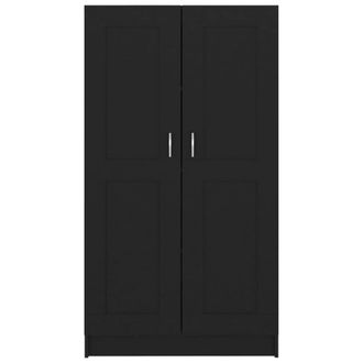 Generic B&uuml;cherschrank mit 2 T&uuml;ren, Moderner Aufbewahrungsschrank aus Holzwerkstoff, Freistehendes B&uuml;cherregal f&uuml;r Wohnzimmer, Heimb&uuml;ro und Arbeitszimmer (Schw