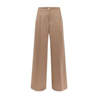 Laneus Wollhose mit weitem Bein - - Trousers - Damen - Braun - S