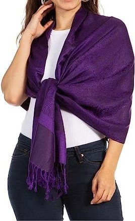 Sakkas 70 x 28 souple Pashmina Feel vari&eacute; Paisley Conception ch&acirc;le/Wrap/Stole - Prune