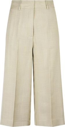 Forte_Forte Femme, Pantalons, Beige, Taille: 38 FR Pantalon Cropped en Hopsack de Viscose