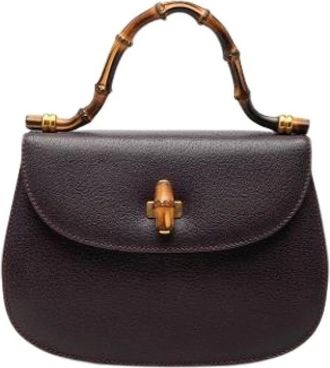 Gucci Sac &agrave; main vintage Pre-owned avec poign&eacute;e sup&eacute;rieure en bambou - Femme - Pre-owned - Violet - Taille: ONE Size