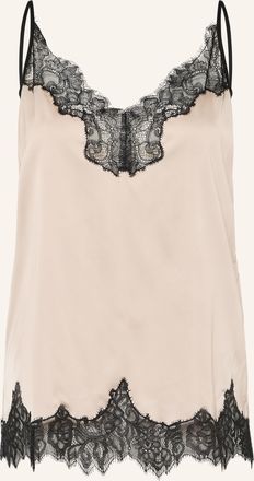 Maje Satintop Mit Spitze beige