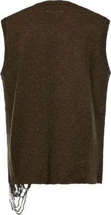 Maison Margiela Distressed Wool Sweater - Green