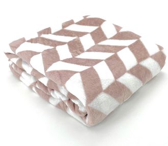 Heimtexland Kuscheldecke Super Soft Flanell Chevron Raute Wohndecke 200x150 Ethno Decke Altrosa Typ722