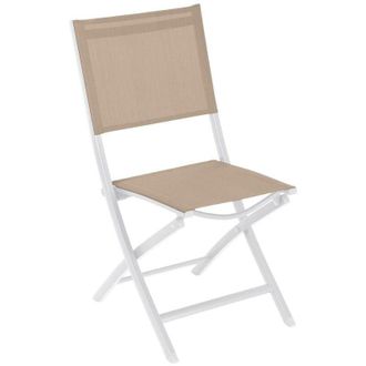 Hesperide Hesperide - Set mit 4 klappbaren Gartenst&uuml;hlen Essentia Leinen & Wei&szlig; - Hesp&eacute;ride