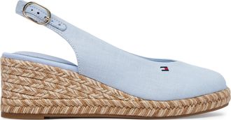 Tommy Hilfiger Espadrilles Tommy Hilfiger Hemp Slingback Wedge Espadrilles FW0FW09472 Hellblau