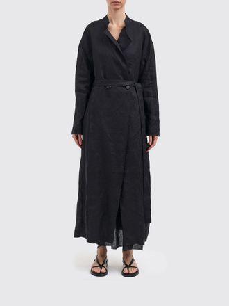 Isabel Benenato Zweireihiger Leinen-Trenchcoat