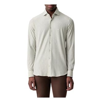Michael Kors Chemise ajust&eacute;e en maille ray&eacute;e Japanese Perform - Homme - Chemises - Vert - Taille: XL