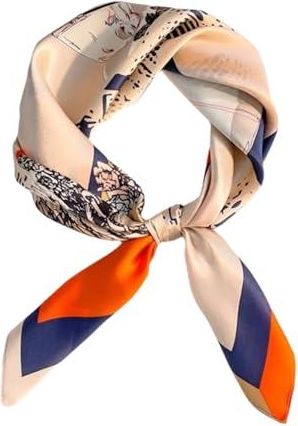 Alexis Leroy Foulard Femme Simili-Soie 70x70cm Carr&eacute; Multifonction Col/T&ecirc;te/Sac Cheval 1