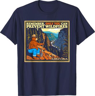 Giant Step Design Co. Smokey Bear Only You Can Prevent Wildfires Vintage Arizona T-Shirt