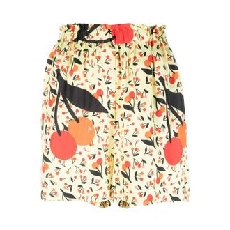 Sonia Rykiel Femme, Shorts, Multicolore, Taille: 36 FR Short en serg&eacute; &agrave; imprim&eacute; cerises