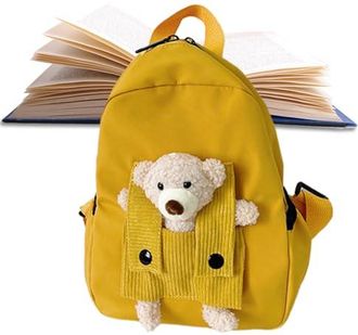 Generico Sac &Agrave; Dos Scolaire | Sac &Agrave; Dos Scolaire,Sac En Forme DOurs 3D Pour Filles Id&eacute;al Pour Les Excursions En Plein Air Et Le Camping, jaune, riferimento all