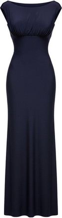 Goddiva Maxikleid Open Back Cowl Neck Gathered Maxi Dress With Velvet Tie Back Langes Kleid, schulterfrei, Wasserfall
