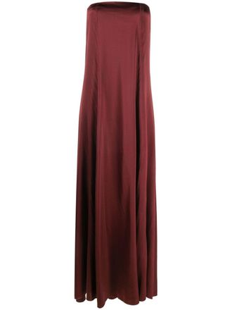 Forte_Forte Schulterfreies Maxikleid - Braun