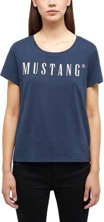 Mustang Jeans Damen T-Shirt ALMA - Regular Fit - XS S M L XL Weiss Schwarz Blau Grau, Größe:XS, Farbe:Dark Sapphire 4136