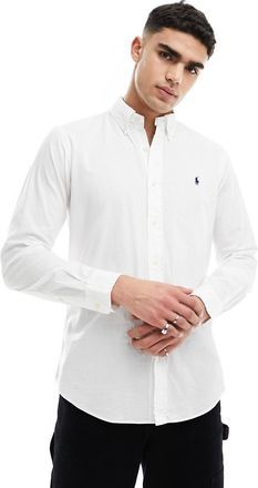 Polo Ralph Lauren Chemise en crépon à logo emblématique - Blanc
