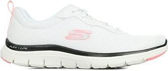 Skechers Femme Flex Appeal 4.0 Brilliant View Basket, White Mesh Black Pink Trim, 39 EU