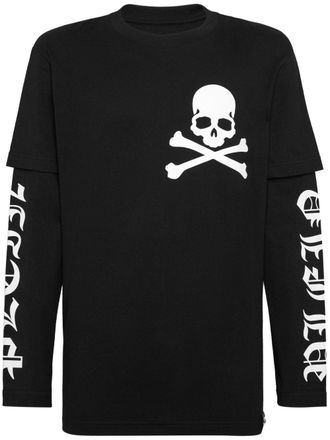Philipp Plein t-shirt en coton à imprimé tête de mort - Noir