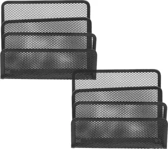 Pretyzoom 2 Stück Teiliges Briefablage Metall Dekorativer Schreibtisch organizer für Dokumente Umschläge und Briefe Platzsparender Briefhalter für Büro Schule u