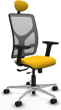 Piqueras y Crespo Gepolsterter Stuhl mit 2D-Armlehnen, h&ouml;henverstellbare Lendenwirbelst&uuml;tze und festes Kopfteil, ausgestattet mit Syncro/Traslack und Schneideschaum, Gr