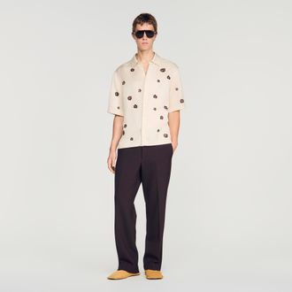 Sandro Flie&szlig;endes Hemd mit Blumenprint