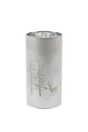 Villa D'Este Home Tivoli Xmas LED-Kerze Silber gro&szlig;