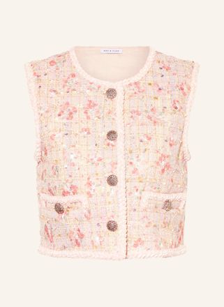 Mrs & Hugs Mrs & Hugs Tweed-Weste Mit Pailletten Und Glitzergarn rosa