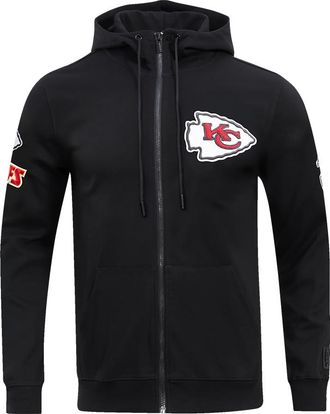 Pro Standard Mens NFL Kansas City Chiefs Classic Chenille Kapuzensweatshirt mit durchgehendem Rei&szlig;verschluss Schwarz 3XL