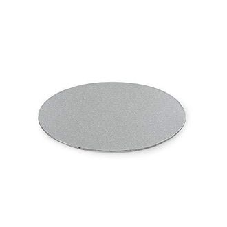 Decora Thin Cake Board Silver Ø 22 cm H 3 MM 9 Dünne Kuchenplatte, Karton, Silber, 22 x 22 x 0.3 cm