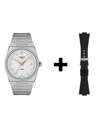 Tissot PRX Herrenuhr T137.410.11.031.00 Set mit schwarzem Kautschukband