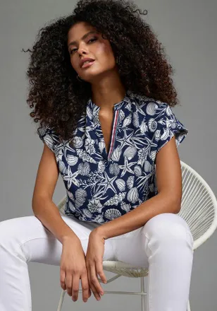 Laura Scott Druckbluse (Packung, 2er-Pack) bedruckte Bluse, aus Viskose, feminin im Stil