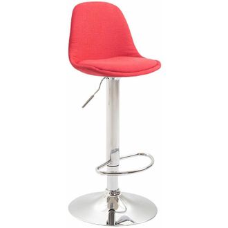 Clp Tabouret de bar Kiel en tissu Chrome Rouge