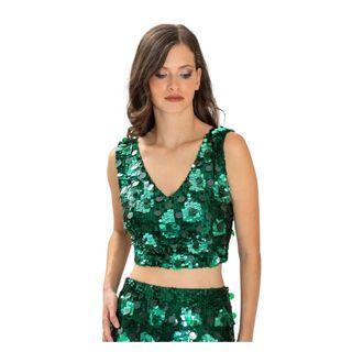 P.A.R.O.S.H. &Auml;rmellose Oberteile - - Tops - Damen - Gr&uuml;n - L